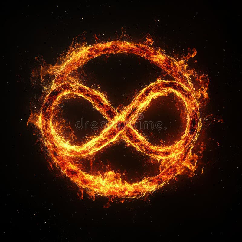 Fiery Infinity Symbol Burning Eternal Loop Abstract Art Stock ...