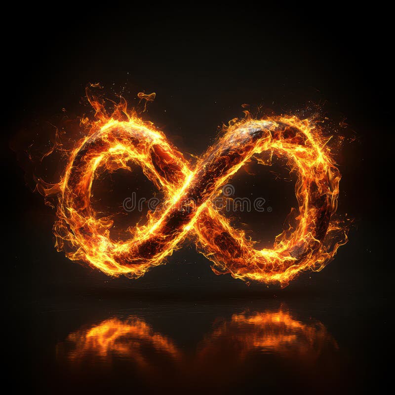 Fiery Infinity Symbol Burning Eternal Loop Stock Illustration ...