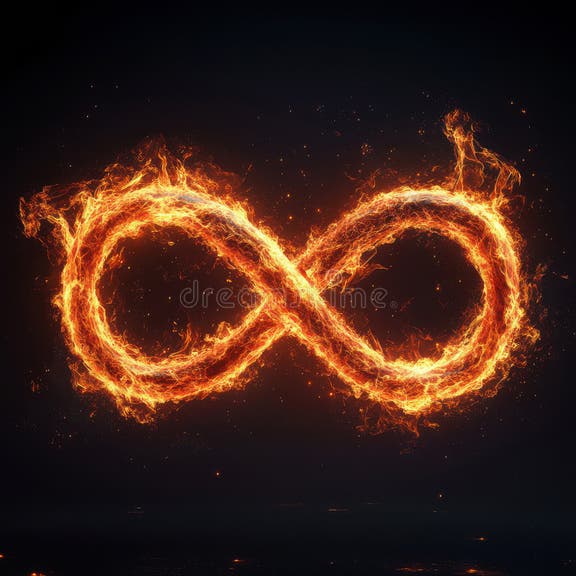 Fiery Infinity Symbol Burning Eternal Loop Stock Illustration ...