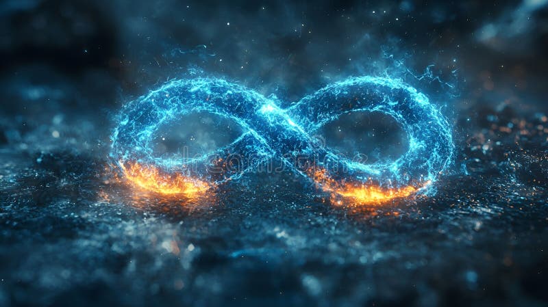 Fiery Infinity Symbol, Dark Background, Concept Art, Website Banner ...