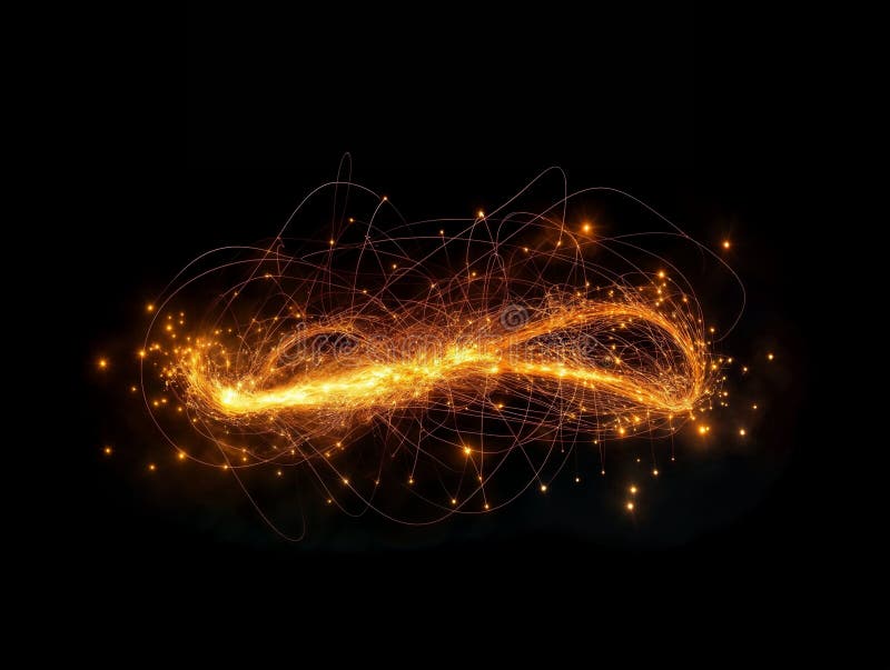 Fiery Infinity Symbol with Spark Trails Stock Illustration ...