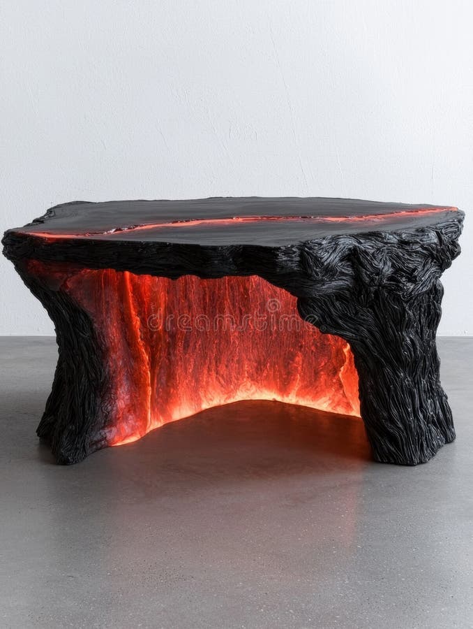 Fiery lava table sculpture stock illustration. Illustration of earthy ...