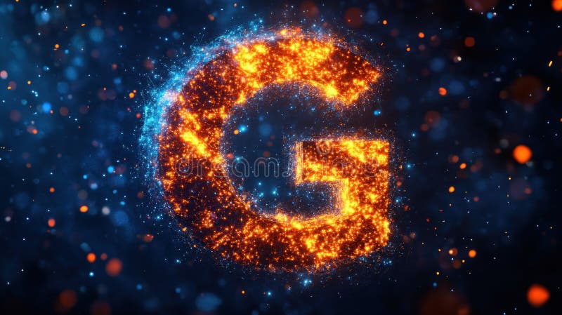Fiery Letter G in Bokeh Background Stock Illustration - Illustration of ...
