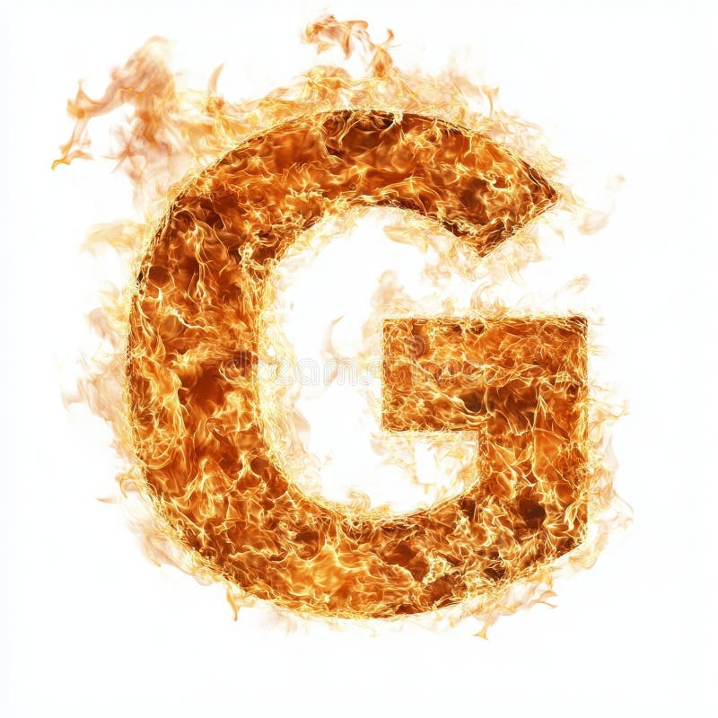 A Fiery Letter "G" Created with Flames, Symbolizing Intensity and ...