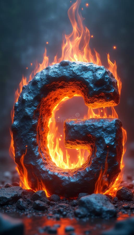 Fiery Letter G Engulfed Flames Stock Photos - Free & Royalty-Free Stock ...