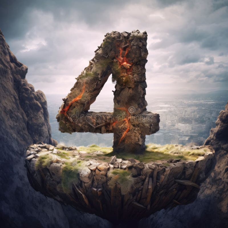 Stone Font Number 4 Four 3d Stock Illustrations – 24 Stone Font Number ...