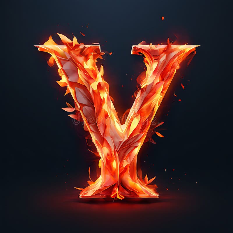 Fiery Letter V: a Flaming Alphabet Stock Image - Image of letter ...