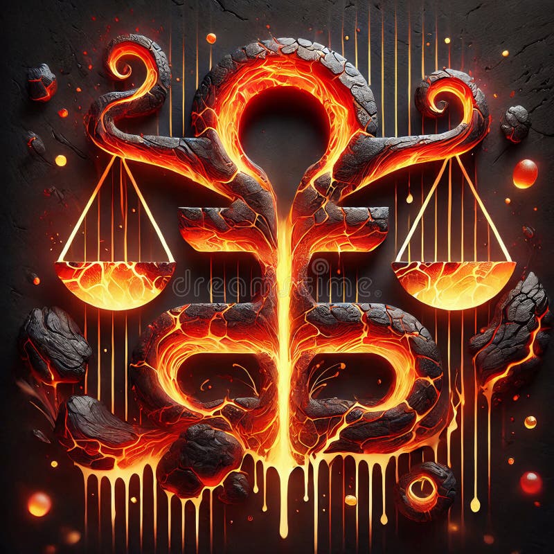 Fiery Libra Zodiac Sign stock illustration. Illustration of ...