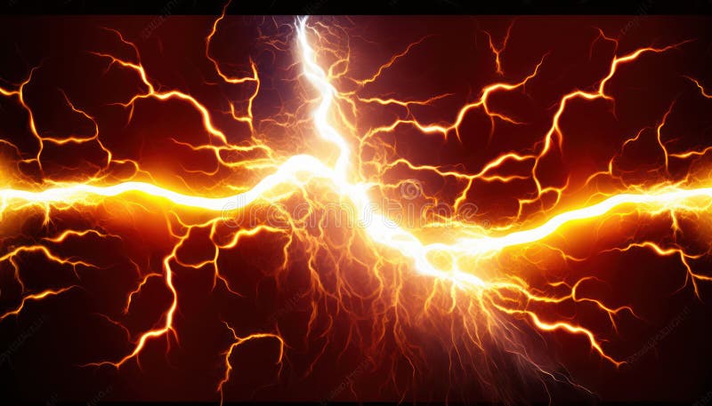 Fiery Lightning Einstein`s Mass-energy Equivalence Stock Illustration ...