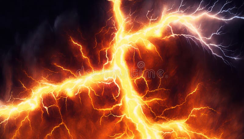 Fiery lightning stock illustration. Illustration of abstract - 94230061
