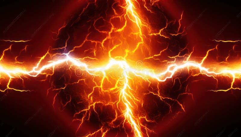Fiery lightning stock illustration. Illustration of abstract - 94230061