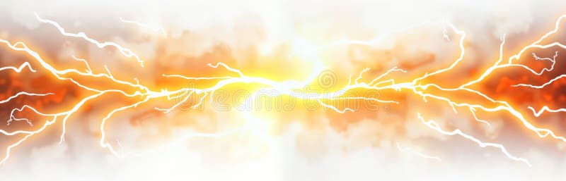 Fiery Lightning Illustration with Orange, Fiery Tones on Transparent ...