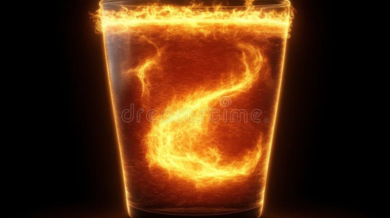 Fiery Liquid in Glass stock photo. Image of alluring - 384048170