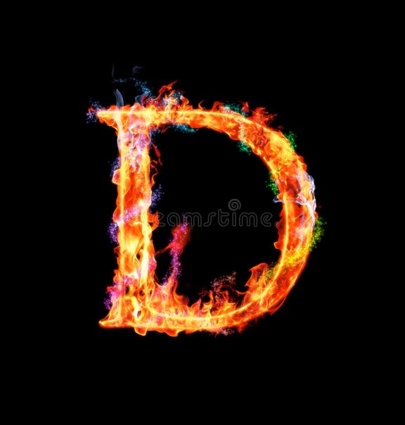 Fiery magic font - D stock illustration. Illustration of alfabeto ...