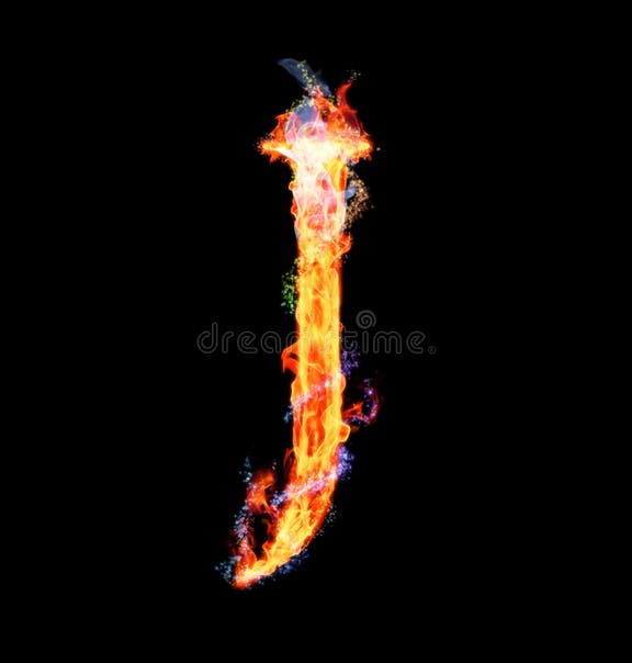 Fiery magic font - J stock illustration. Illustration of symbol - 12203199
