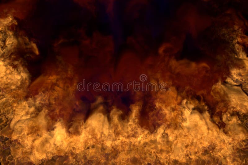 Flames from Both the Corners and Bottom - Fire 3D Illustration of ...