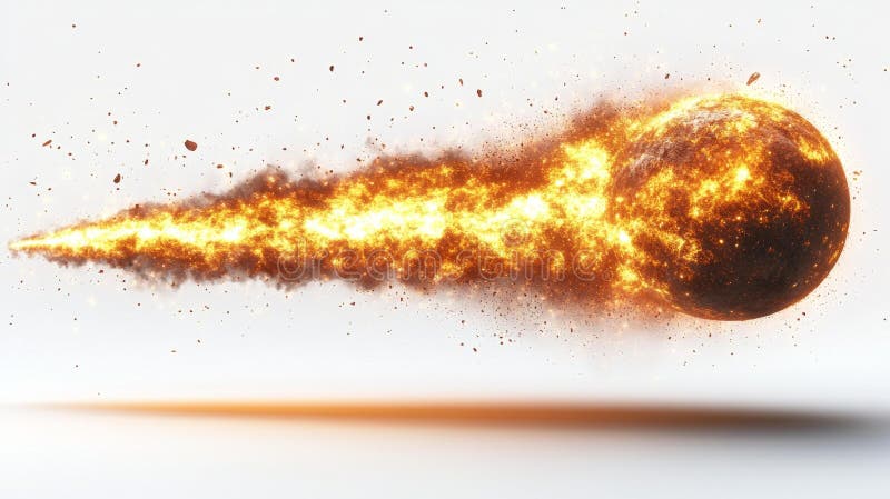 Fiery Meteor Streaking through Space Generative AI Stock Illustration ...