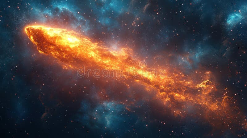 Fiery Meteor Streaks through Vibrant Galaxy in Spectacular Cosmic ...