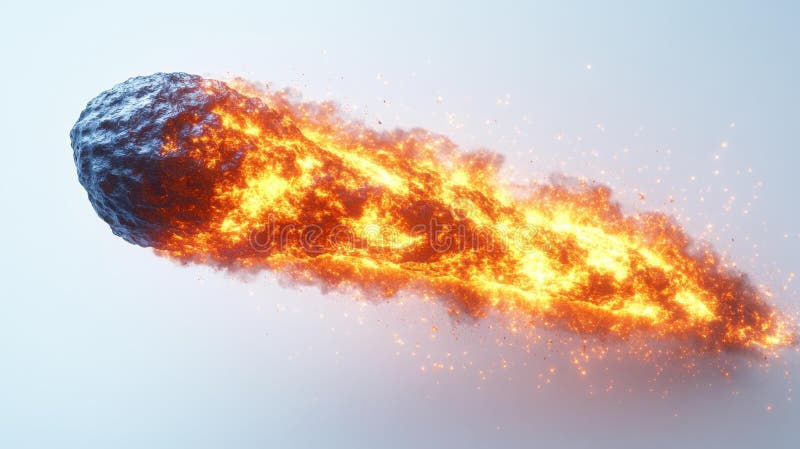 Fiery Meteorite Streaking through the Sky Generative AI Stock ...