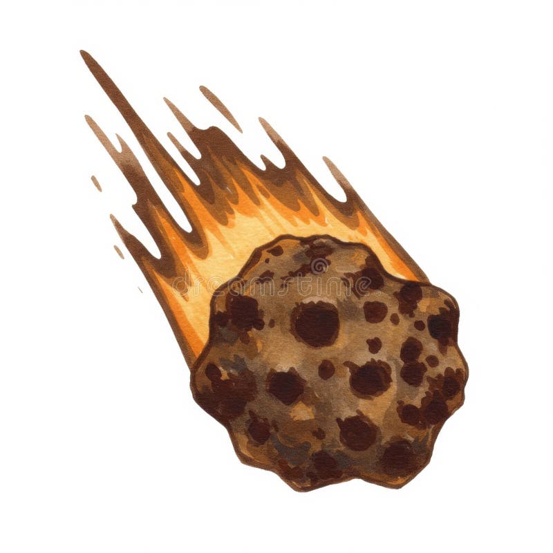 Fiery Meteoroid Falling through Space Stock Illustration - Illustration ...