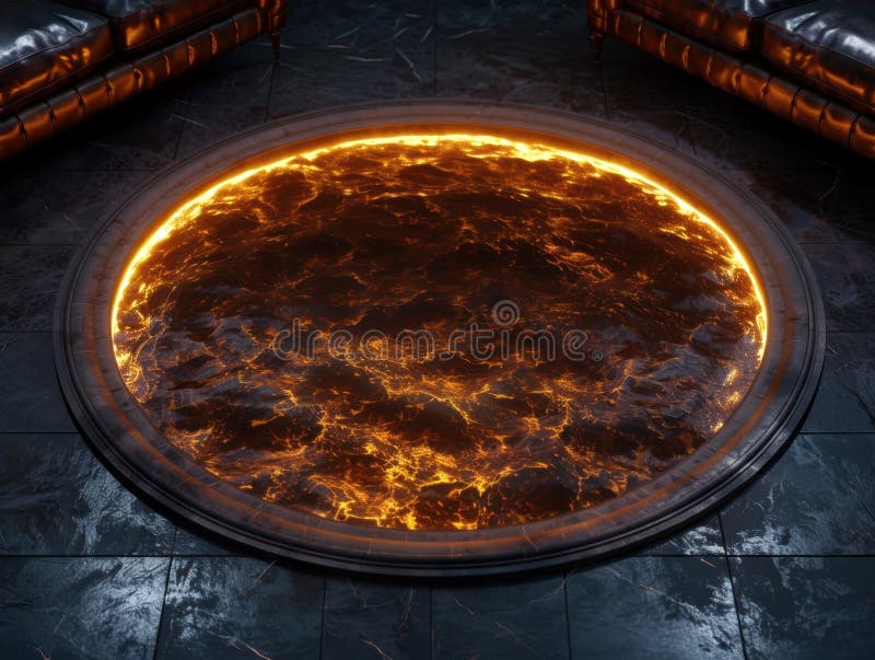Fiery Molten Surface of a Planet Stock Illustration - Illustration of ...