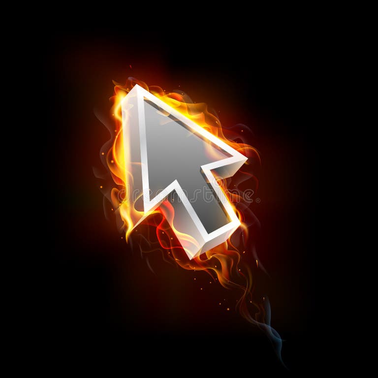 Fiery Mouse Pointer Arrow stock illustration. Illustration of graphic ...