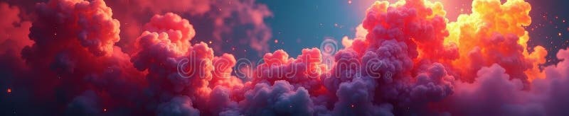 Fiery, Multicolored Smoke Billows Dramatically , Visual, Design Stock ...