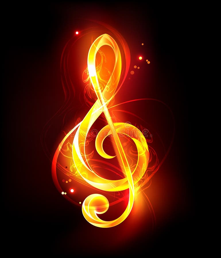 Flame of Musical Notes stock illustration. Illustration of sound - 4742739