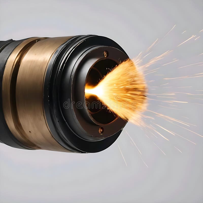 Fiery Muzzle Flash on White Stock Illustration - Illustration of ...