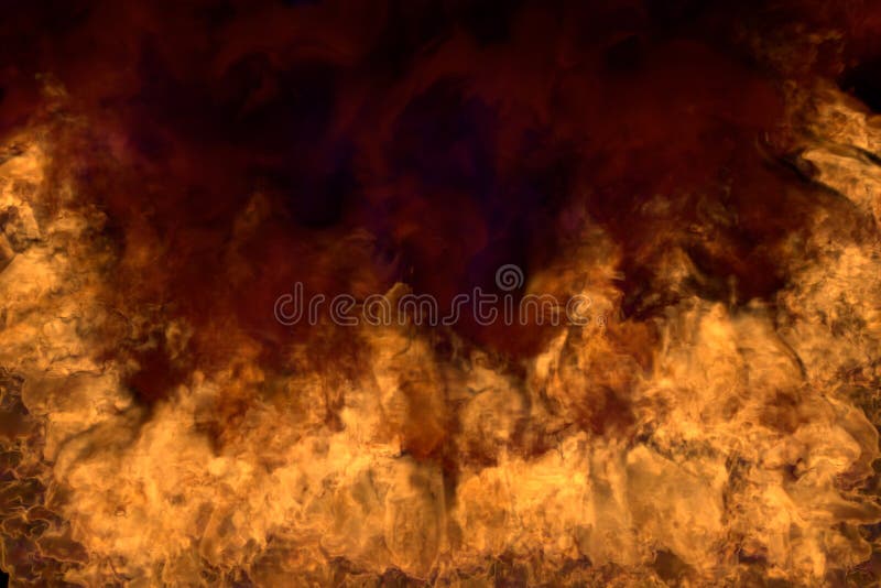 Flames from Both the Corners and Bottom - Fire 3D Illustration of ...