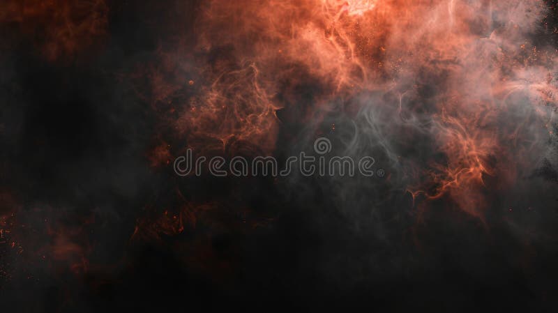 Fiery Nebula Background: Abstract Space Dust Texture, Dark Orange Smoke ...