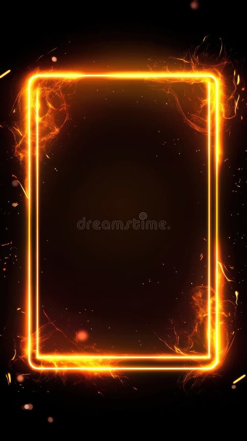 Fiery Neon Border Design Elements for Creative Graphic Projects Stock ...