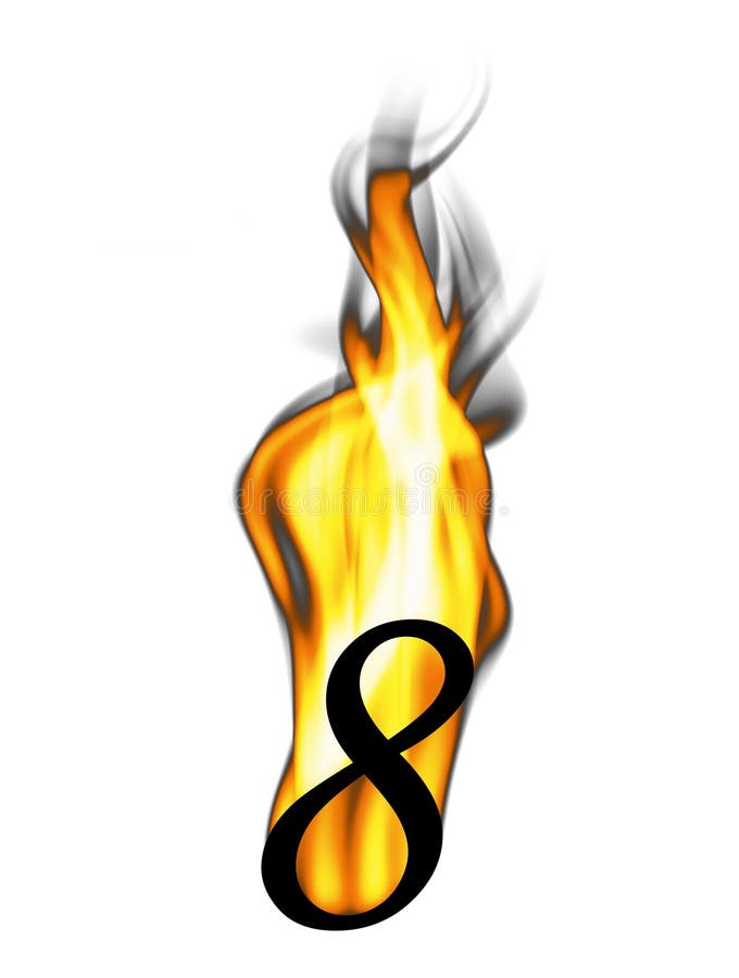 Number eight in fiery red stock illustration. Illustration of score ...