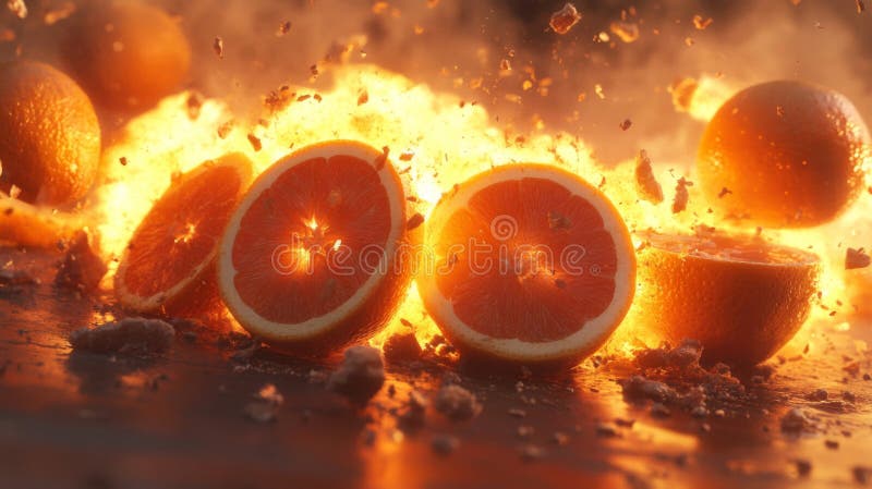 Fiery Orange Explosion: a Dynamic Visual Feast Stock Illustration ...