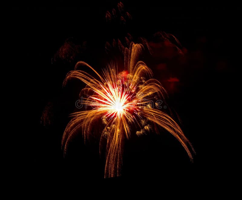 Multiple Firework Pyrotechnic Explosions at Night Stock Photo - Image ...