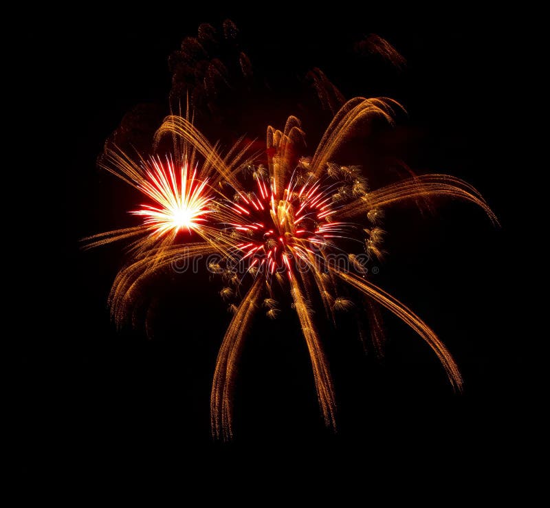 Multiple Firework Pyrotechnic Explosions at Night Stock Photo - Image ...