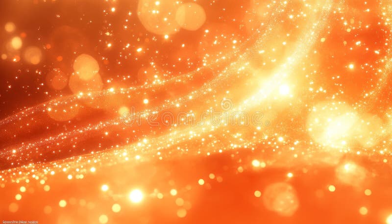 Fiery Orange and Gold Abstract Particle Effects with Swirling ...