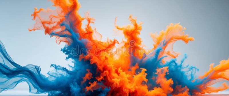 Fiery Orange and Icy Blue Clashing Abstract Background Stock Image ...