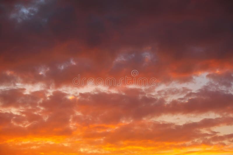 Fiery, Orange and Red Colors Sunset Sky Stock Image - Image of pattern ...