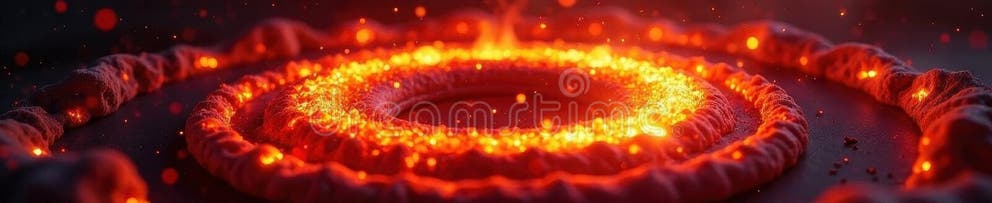 Fiery Orange and Red Rings, Dynamic Combustion , Fire, Circle of Fire ...