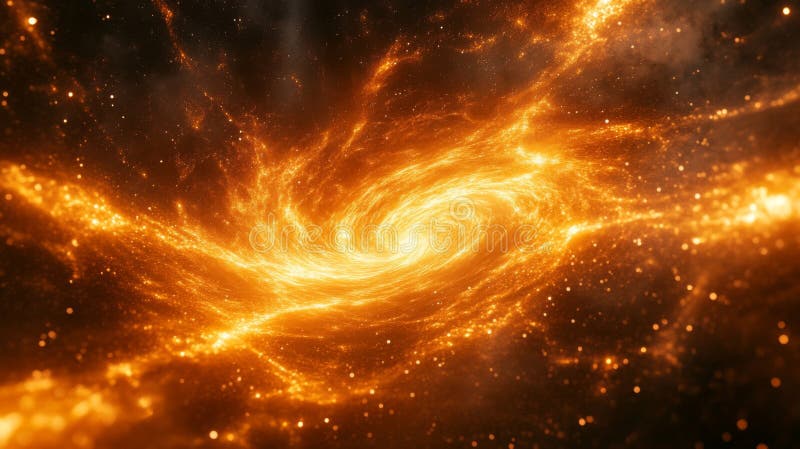 Fiery Orange Spiral Galaxy Cosmic Background Stock Illustration ...