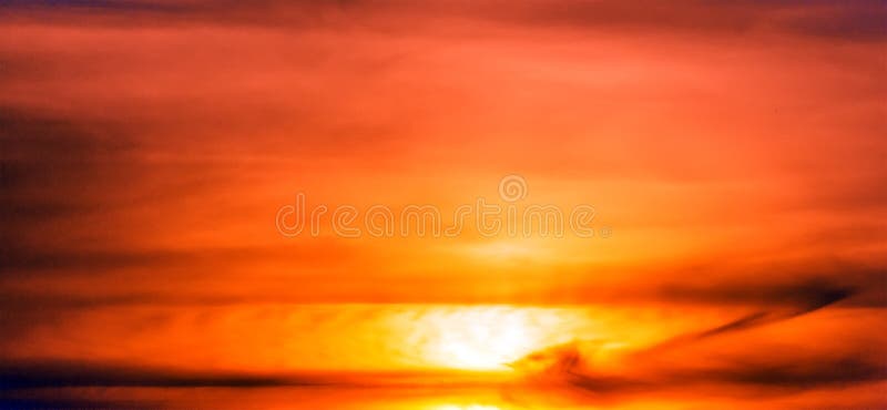Fiery Orange Sunset Sky. Apocalyptic Background. Stock Image - Image of ...