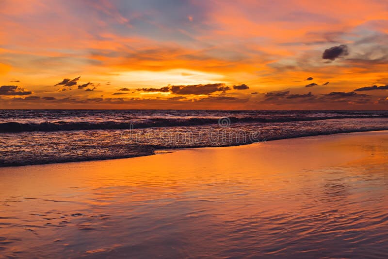 Fiery Orange Sunset Sky. Beautiful Sky. Germany Stock Image - Image of ...