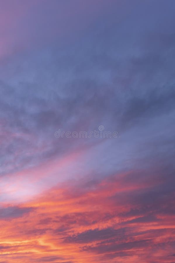 Fiery Orange Sunset Sky. Beautiful Sky. Mountain Landscape . Stock ...
