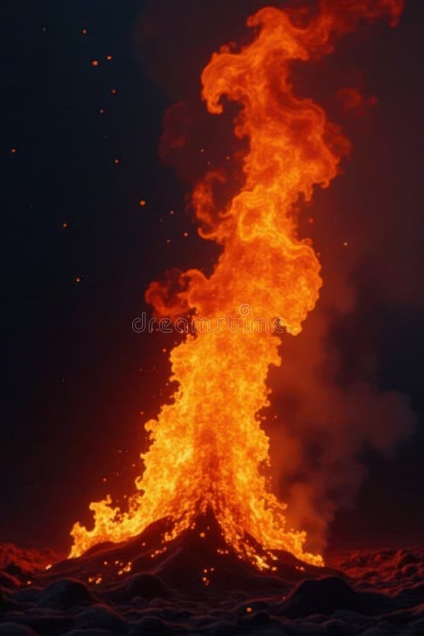 Fiery Orange and Yellow Blaze Engulfing Dark Background, Hellfire, Heat ...