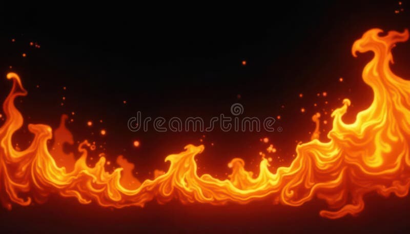 Fiery Orange and Yellow Flames Against a Black Background, Texture ...
