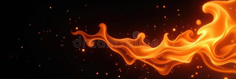 Fiery Orange and Yellow Flames Dance Against a Pure Black Backdrop ...