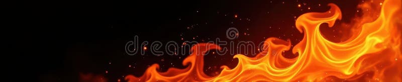 Fiery Orange and Yellow Flames Dance Against a Stark Black Backdrop ...