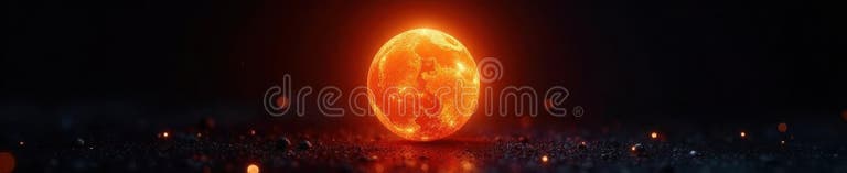 Fiery Orb, Compressed Perspective, Black Backdrop, Energy, Glow, Design ...