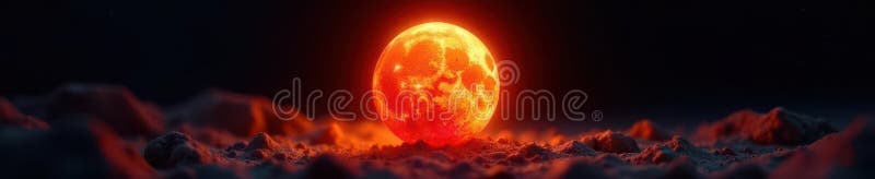 Fiery Orb, Compressed Perspective, Black Backdrop, Illustration ...